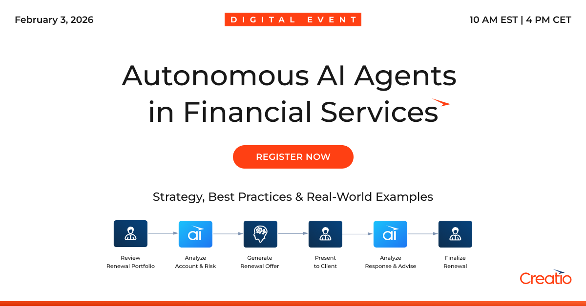 Creatio Announces Digital Event on the Rise of Autonomous AI Agents in Financial Services | Creatio